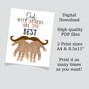 Dads With Beards Are the Best Handprint Craft, Happy Fathers Day ...
