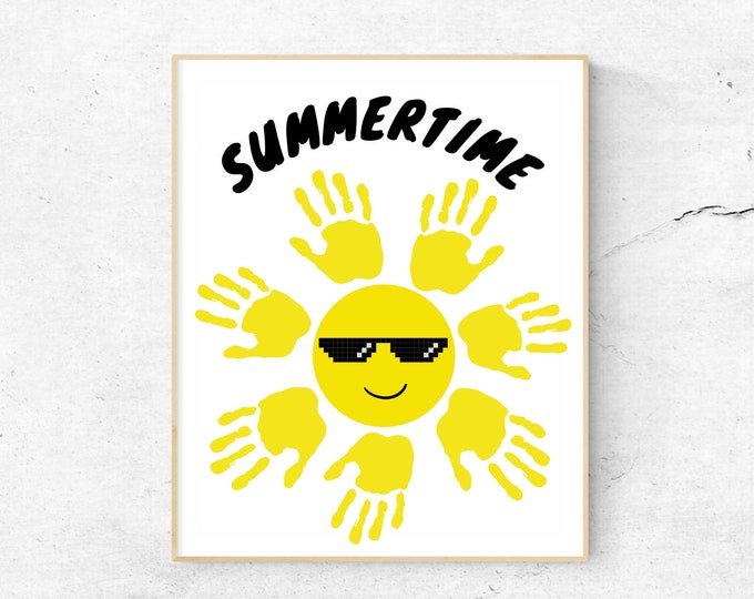 Handprint Sand Castle Craft, Printable Summer Handprint Art, End of ...