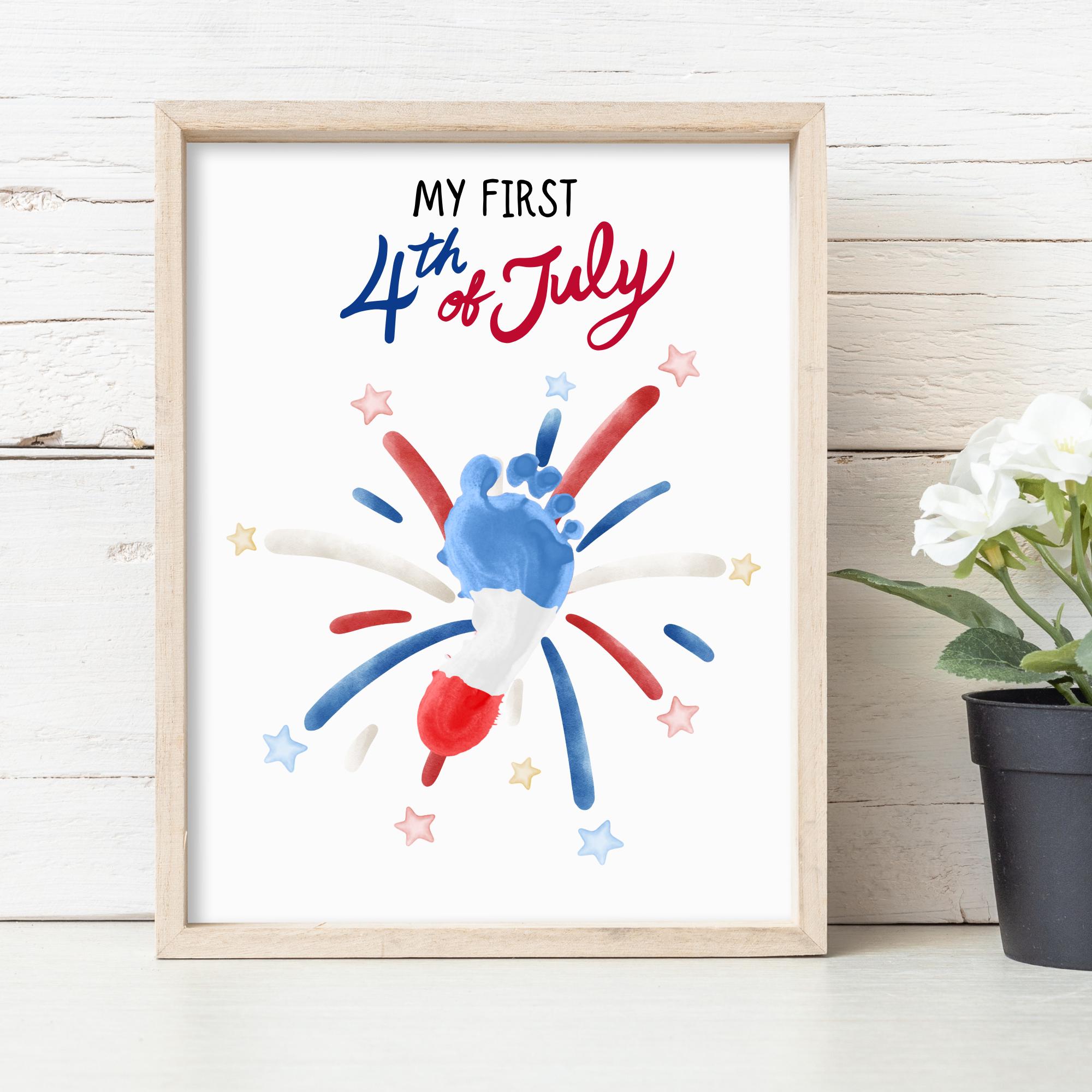4th of July Firework Handprint, Independence Day Handprint, 4th July ...