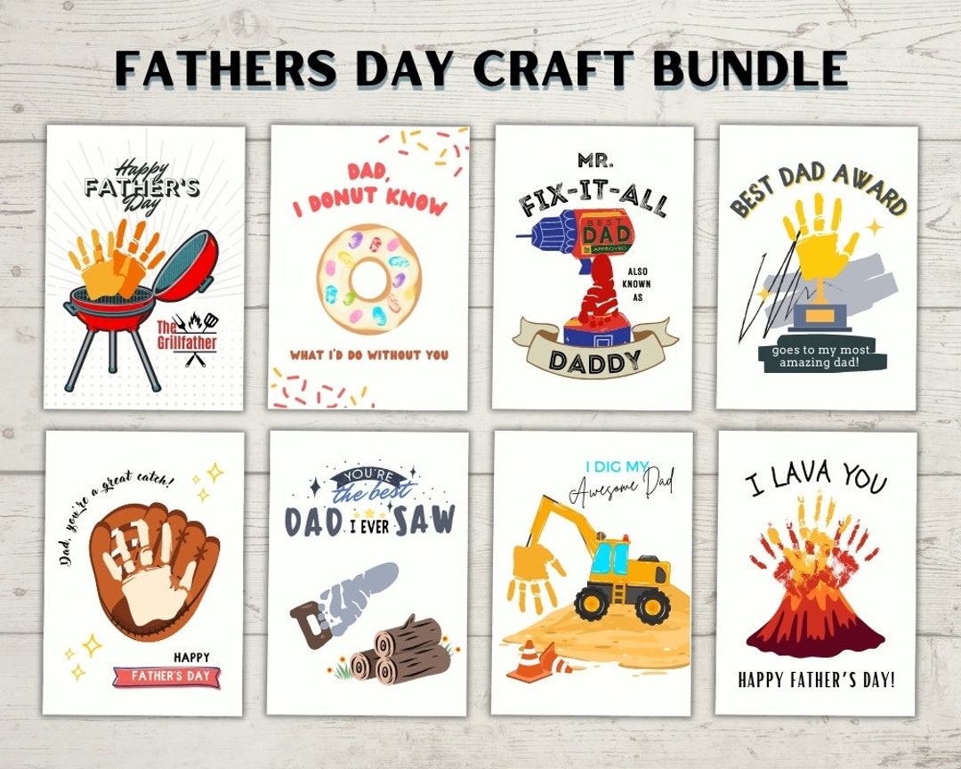 2024 Father's Day Handprint/footprint Bundle, Happy Father's Day Craft ...