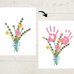 Printable Flower Handprint Craft Bundle, Handprint Craft for Mom ...