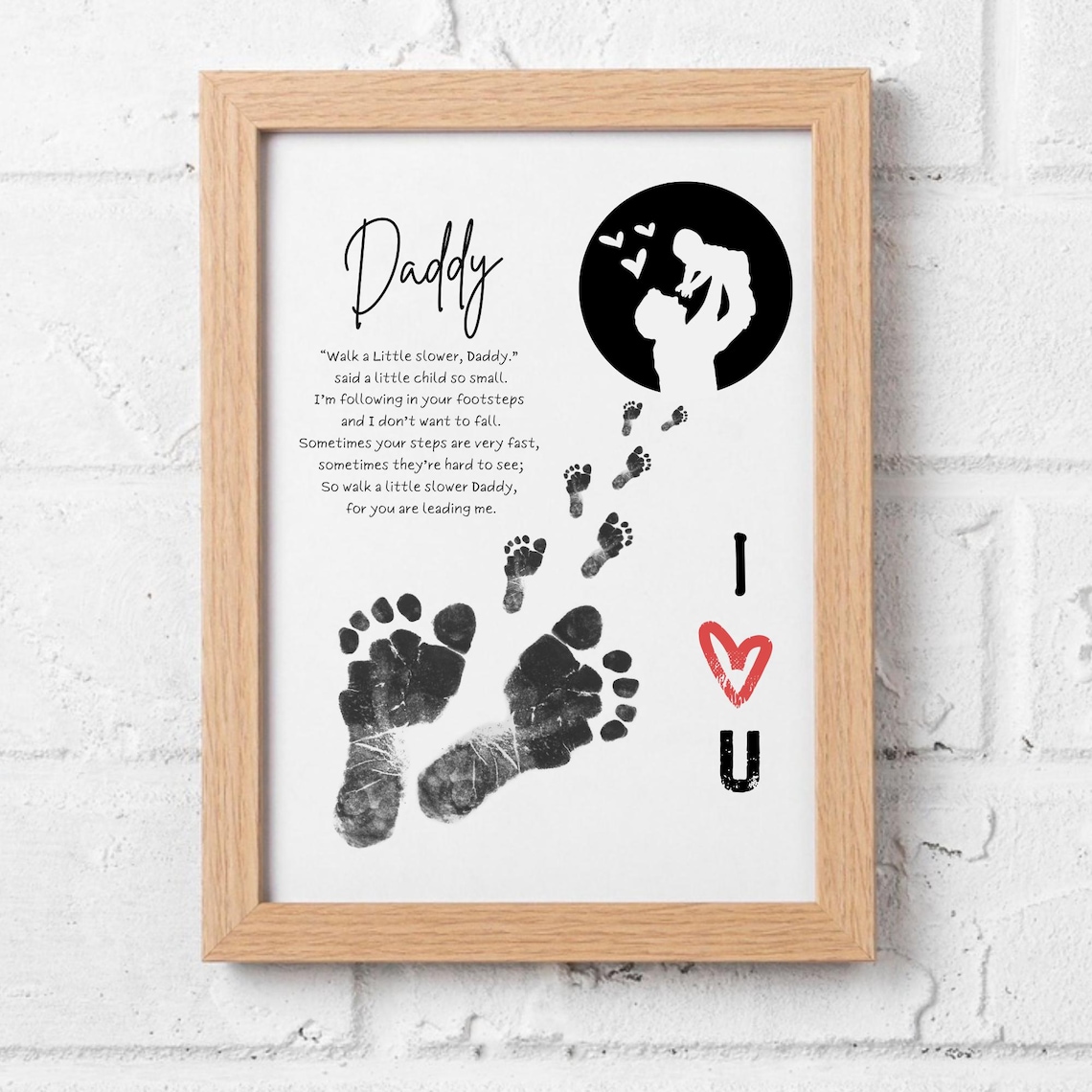 Daddy Poem Fathers Day Footprint Craft, Fathers Day Footprint Art, Gift ...