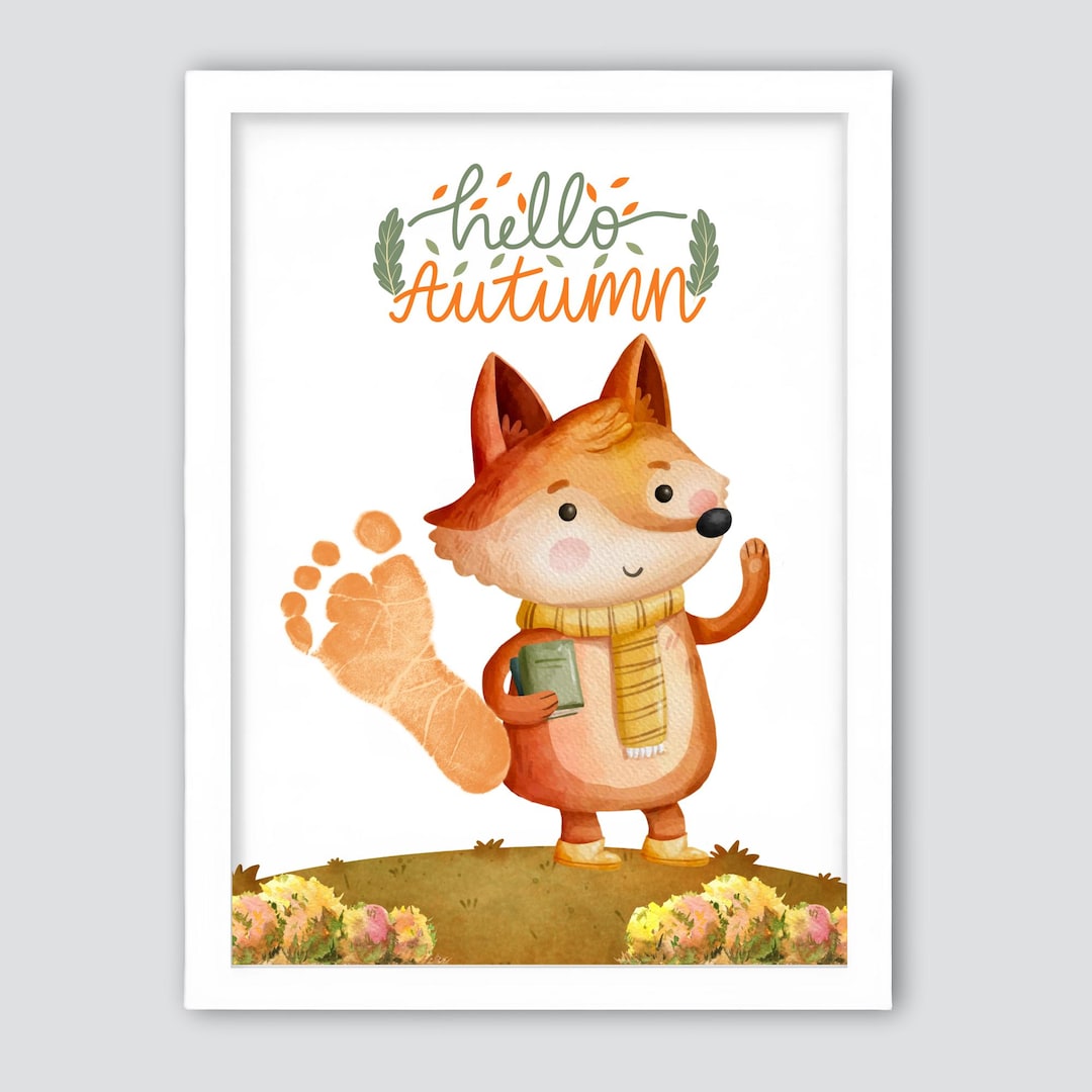 Hello Autumn Footprint Craft, Fall Season, Autumn Concept, DIY Fall ...