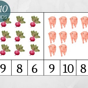 Farm Count and Clip Cards 1-10, Montessori Activity, Summer Math ...