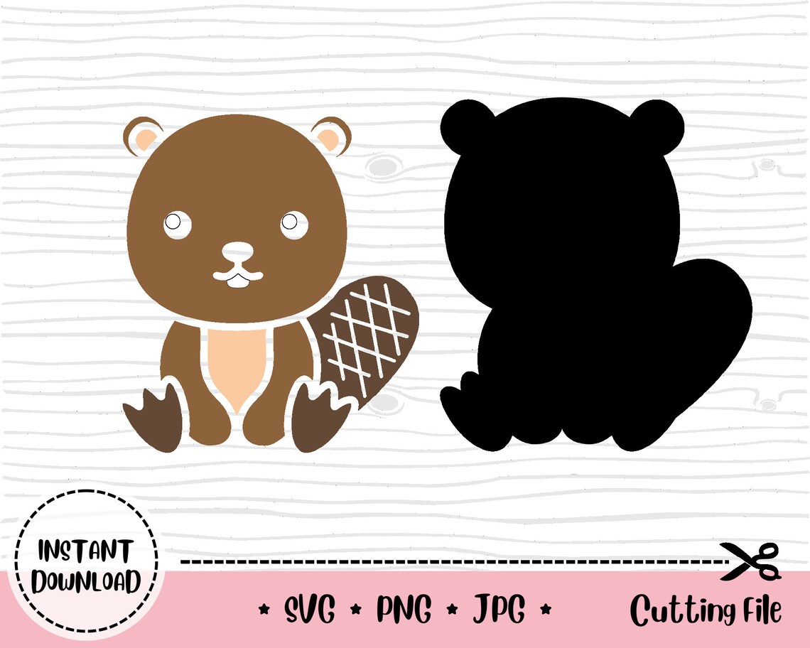 Beaver SVG, Cute Sitting Beaver SVG, Cut File Baby, Animal SVG ...