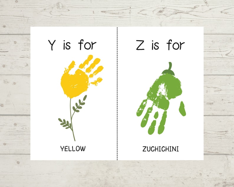 26 Letters Craft, Alphabet Craft, Preschool Activity, DIY Handprint Art ...