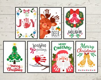 Christmas Handprint Art Craft Christmas Footprint DIY Decor - Etsy