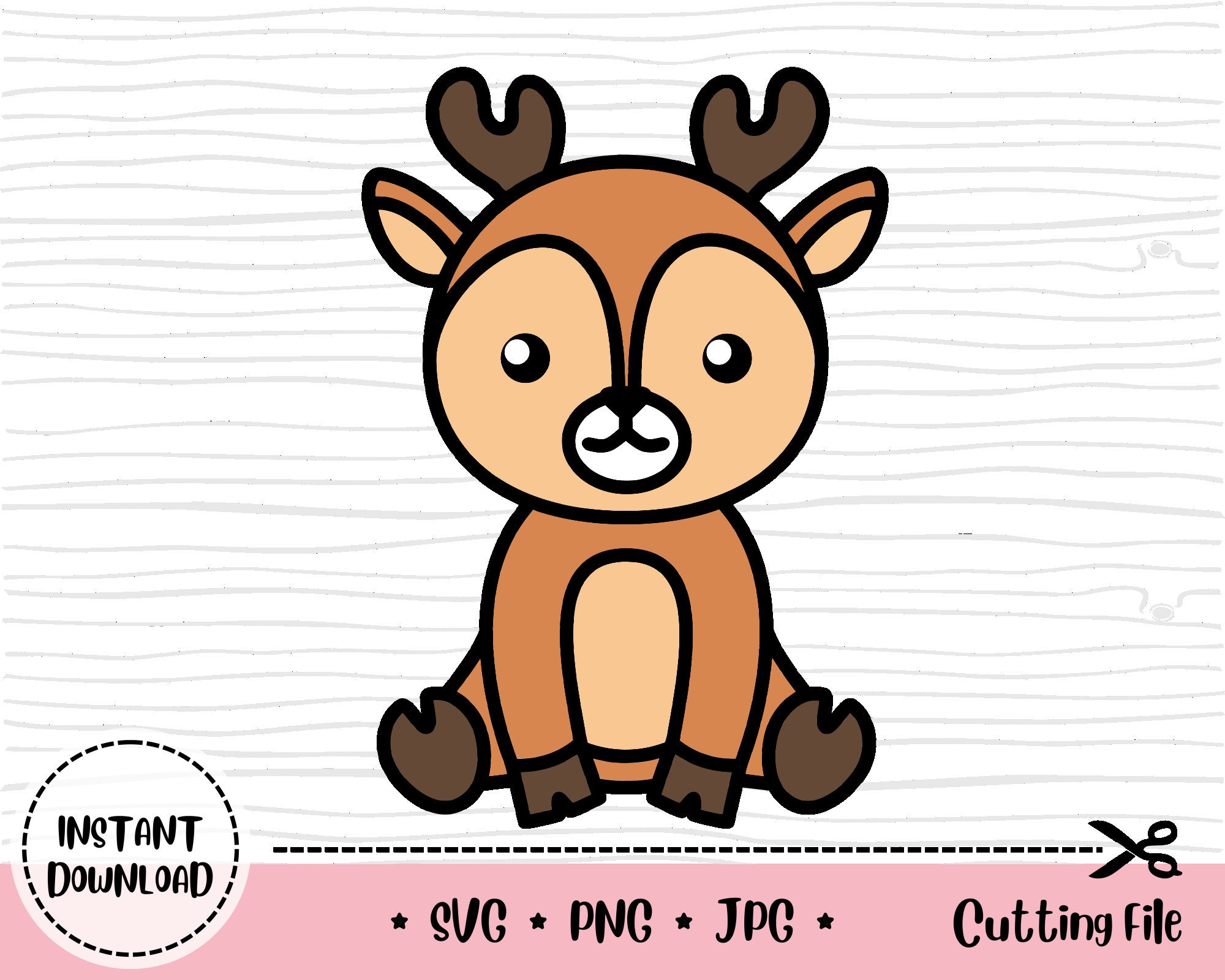 Deer SVG Cute Sitting Deer SVG Cut File Baby Animal SVG - Etsy