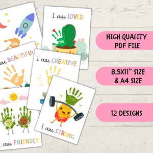 12 Affirmation and Motivational Handprint Craft Bundle, Handprint Art ...