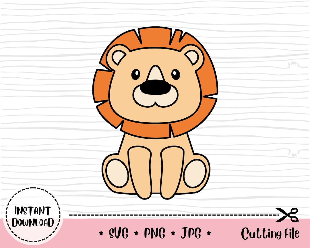 Cute Lion, Lion Svg, Cricut Silhouette, Safari Animal Svg, Sweet Lion ...