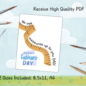No One Measures up to You DAD, Father's Day Handprint Craft, Happy ...