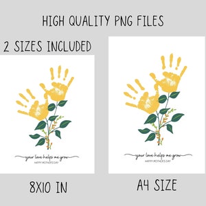 Flower Handprint Craft Art, Mothers Day Craft, Printable, for Mom, for ...