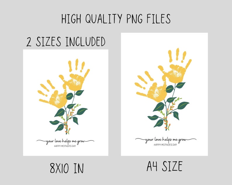 Flower Handprint Craft Art, Mothers Day Craft, Printable, for Mom, for ...