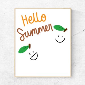 Hello Summer Handprint Art, Summer Printable Craft for Kid, Summer ...