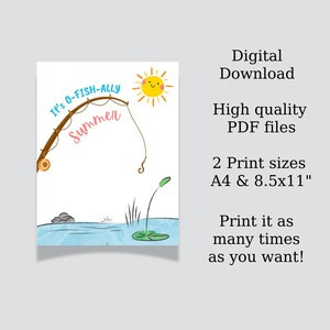 It's O-fish-ally Summer Handprint Craft, Printable Fishing Summer ...