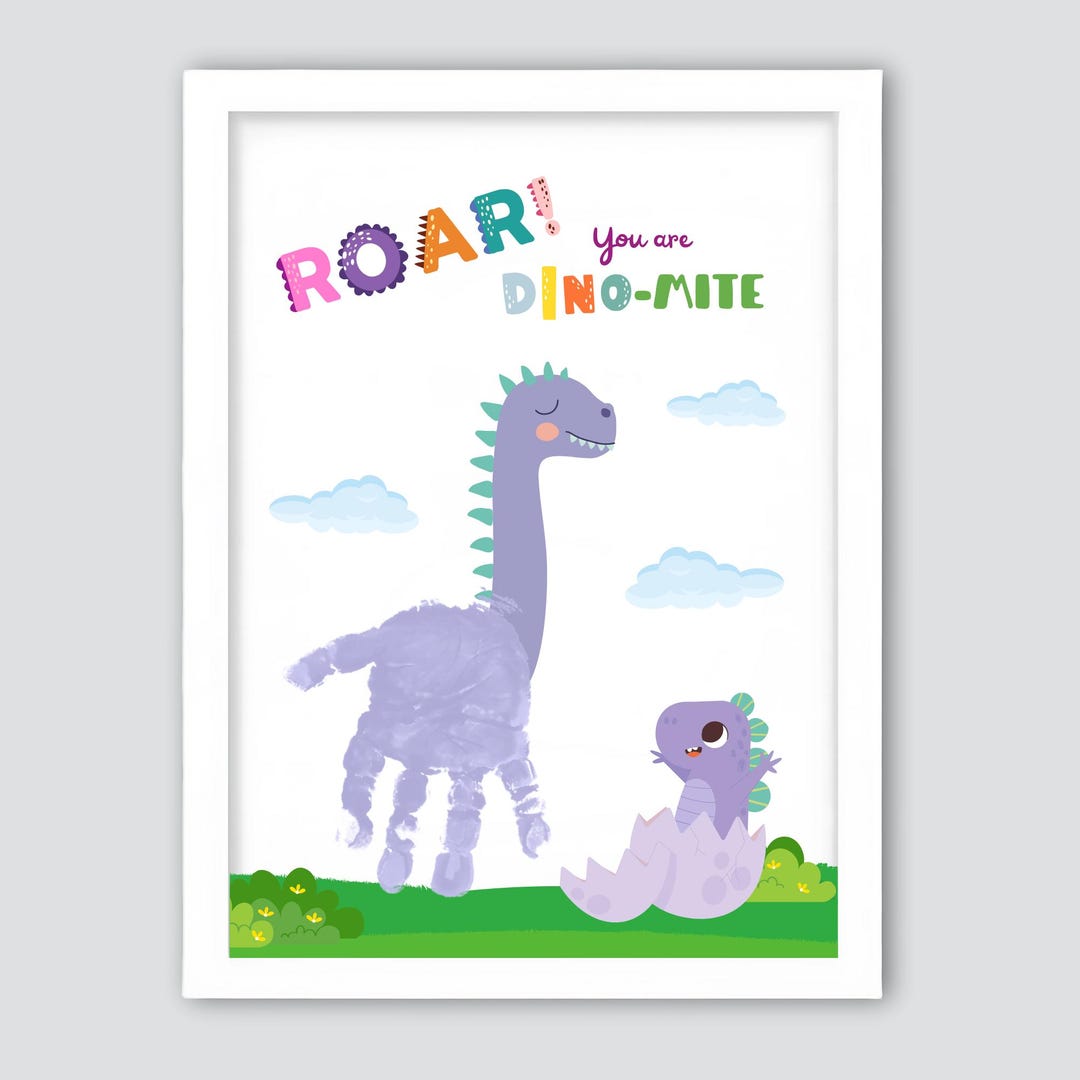 Dinosaur Handprint Craft, Roarsome Mommy, Mother's Day Dino-mite ...