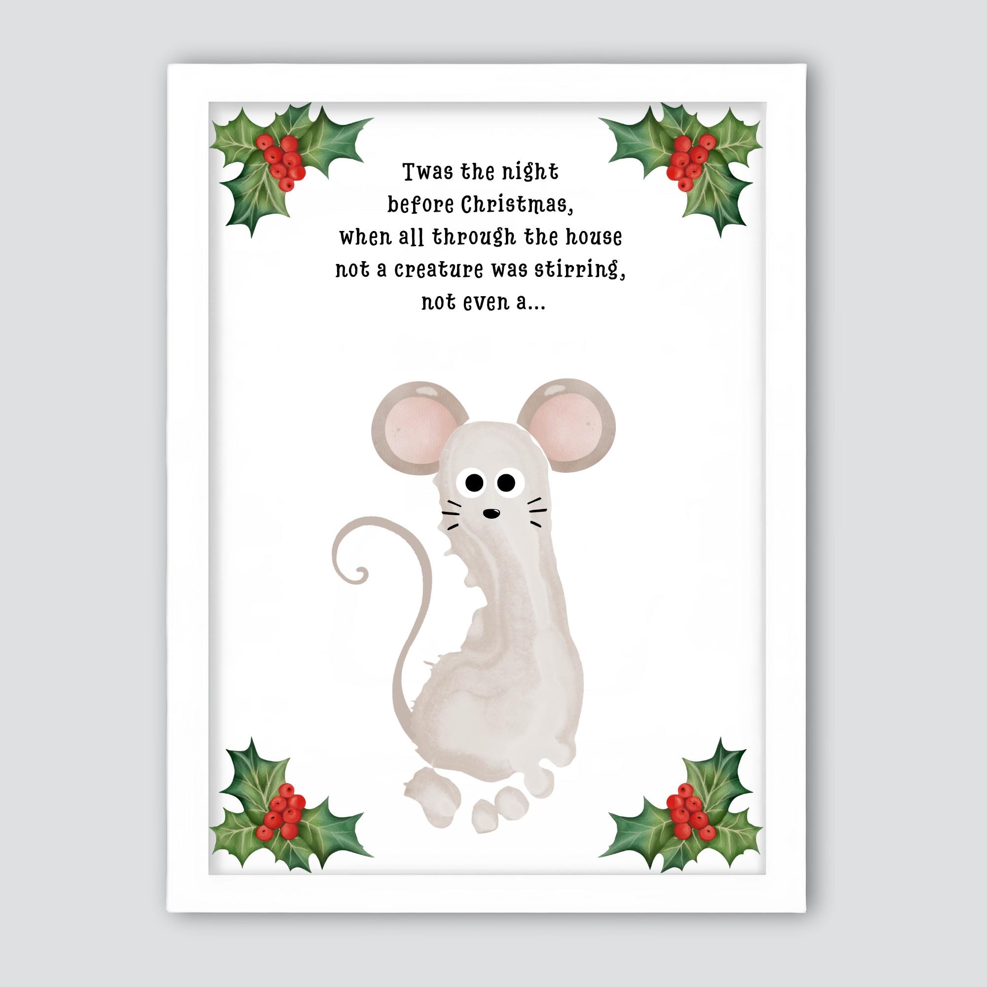 Mouse Christmas and Poem Footprint, Baby Kids Toddler Footprint, Winter ...