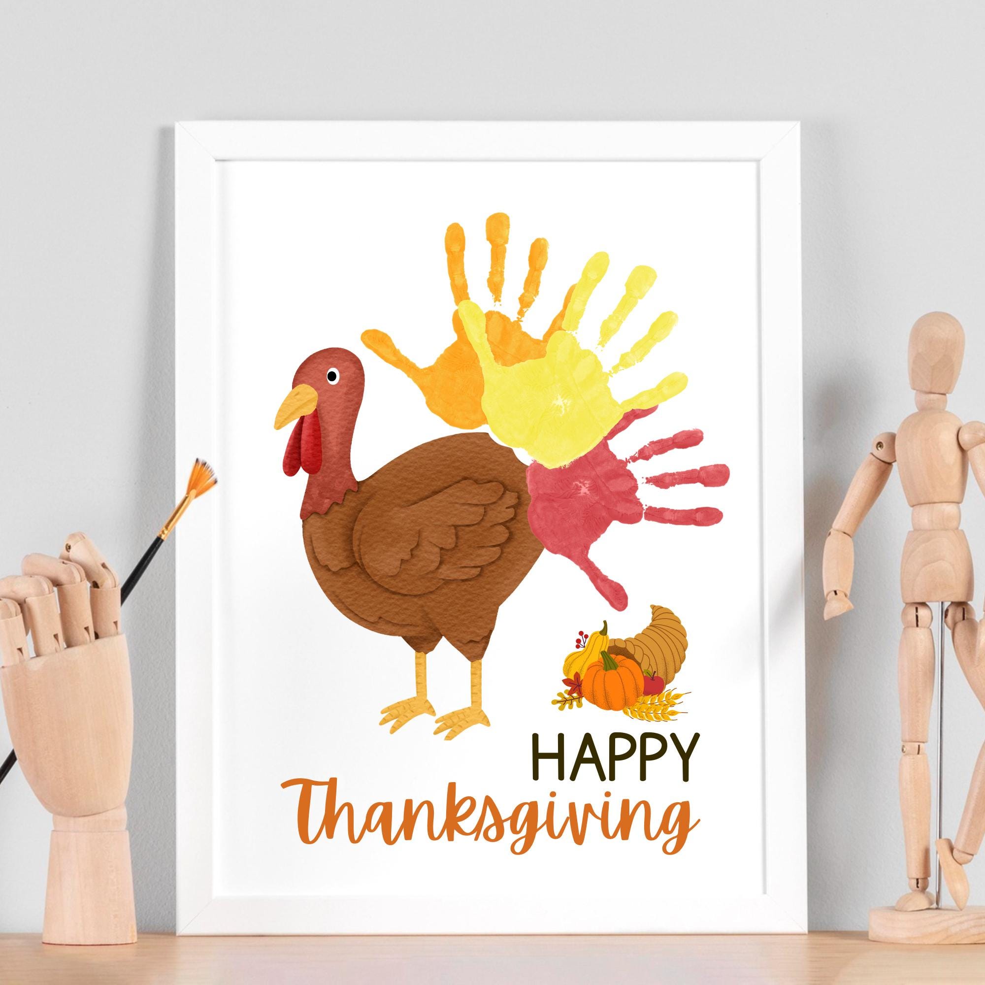 Happy Thanksgiving Footprint Craft for Autumn, Turkey Footprint ...