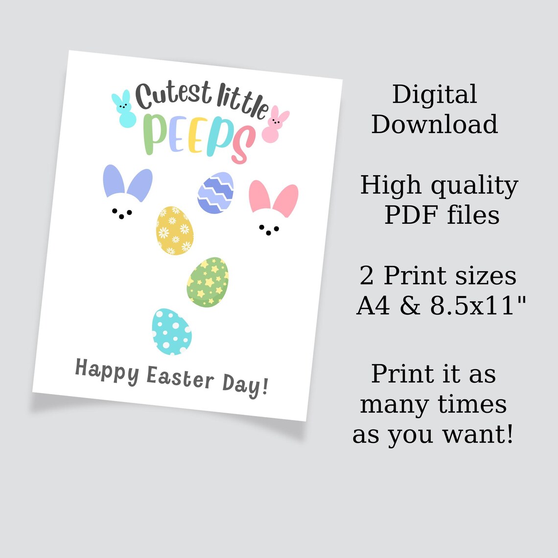 Cutest Little Peeps Footprint for Easter, Easter Footprint Craft, Bunny ...