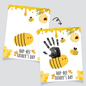 HAP-BEE Fathers Day Handprint Craft, Fathers Day Bee Handprint Art ...