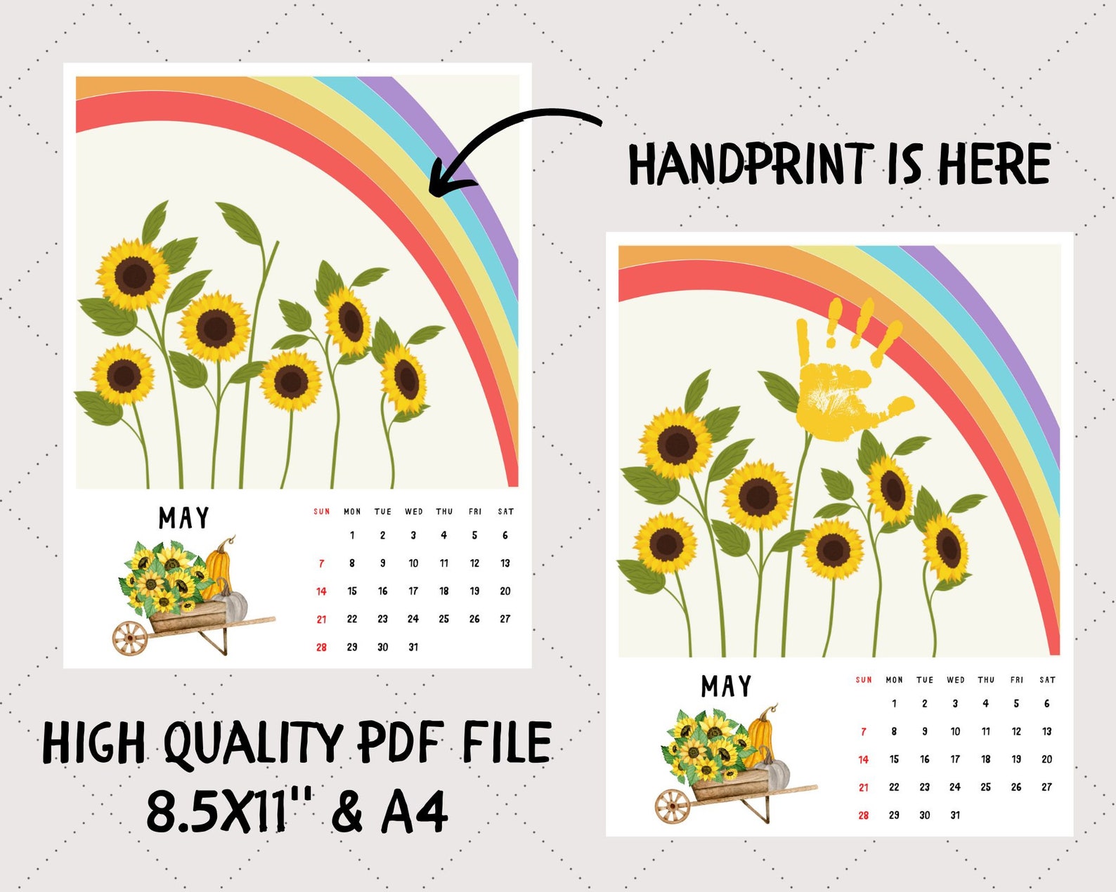 2023 Handprint/footprint Calendar, Handprint Craft, Footprint/handprint ...