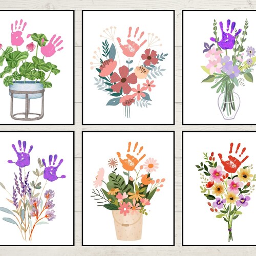 Printable Flower Handprint Craft Bundle Handprint Craft for - Etsy