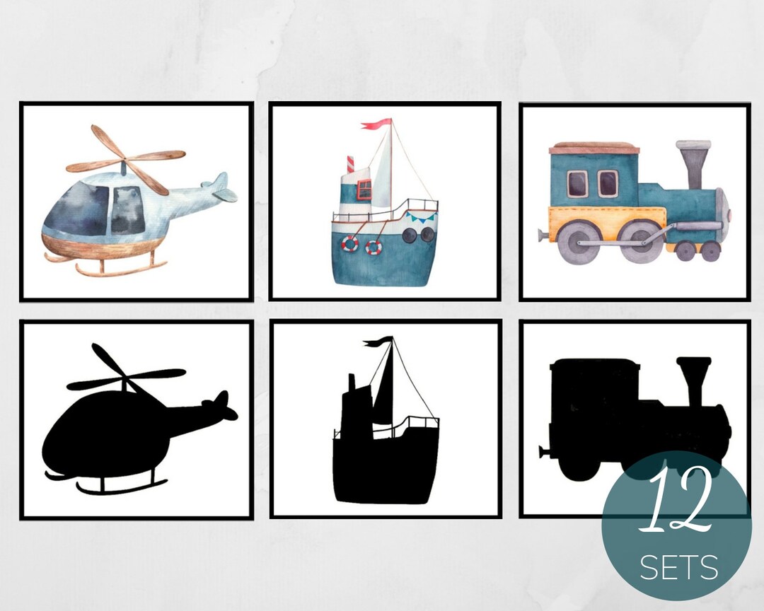Transport Shadow Matching, Summer Items, Montessori Activity, Summer ...
