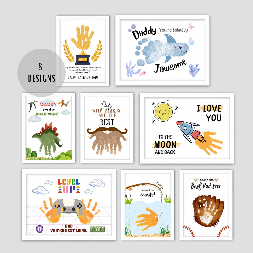 Father's Day Handprint/footprint Mega Bundle, Happy Father's Day Craft ...