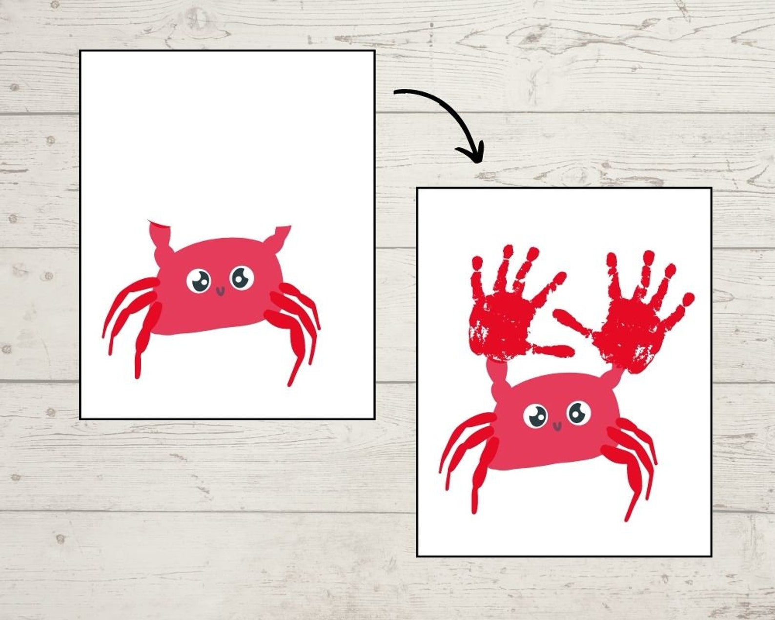 Sea Animals Handprint Craft Bundle Printable Summer - Etsy