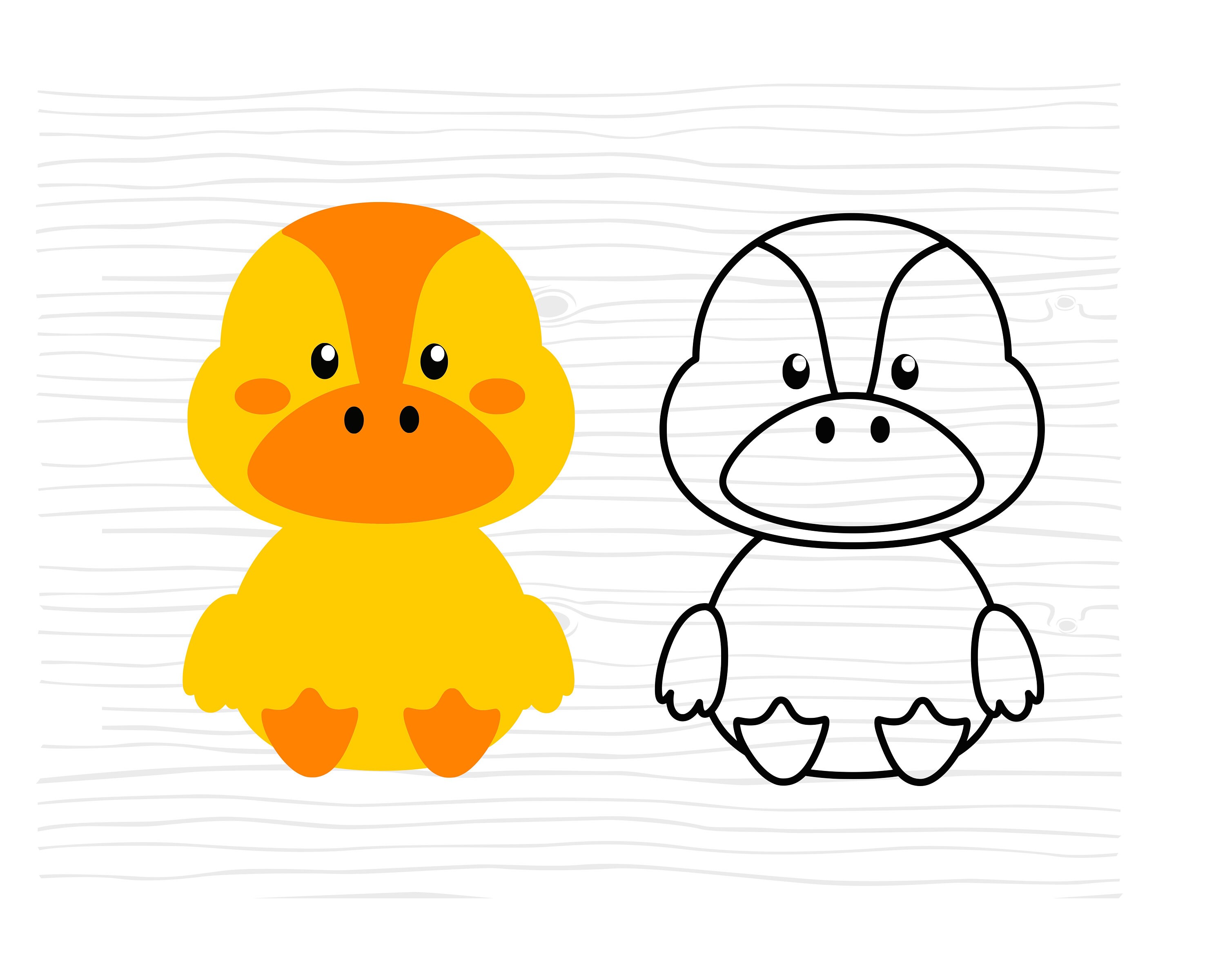 Duck SVG Cute Duck SVG Baby Duck Cut File Kawaii Animal - Etsy