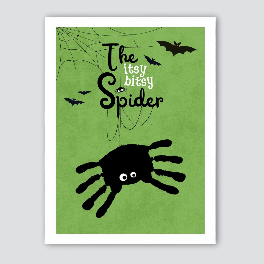 The Itsy Bitsy Spider Handprint, Spider Handprint, Halloween Kids ...