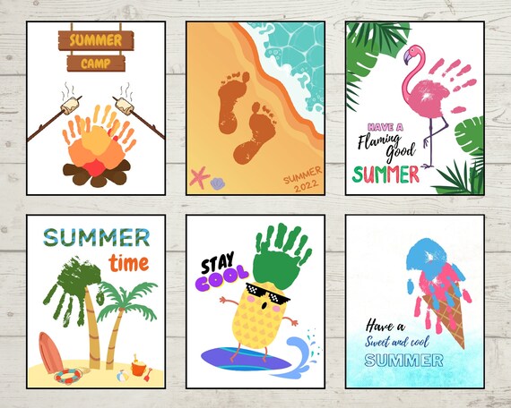 Summer Handprint Footprint Craft Bundle Summer Camp Activity - Etsy