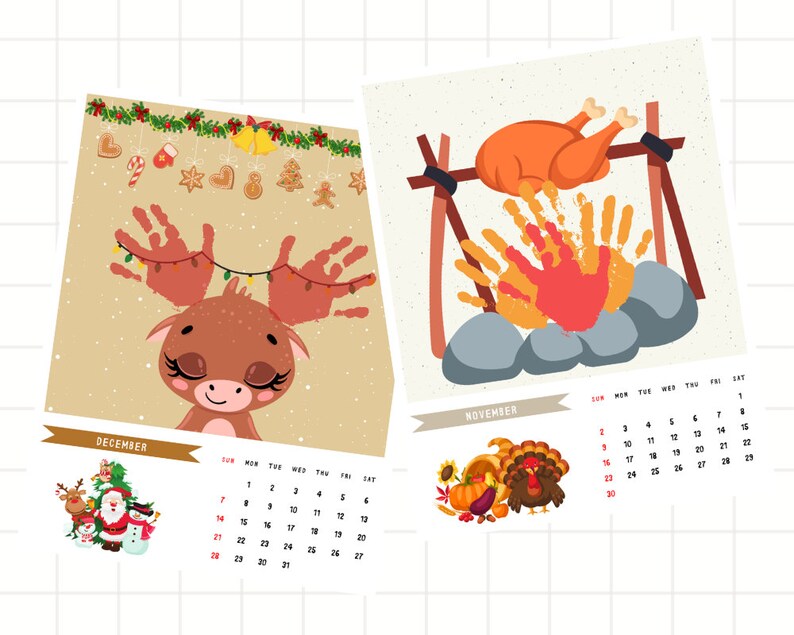 2025 DIY Handprint Calendar, Calendar Craft, Kids Activities Craft ...