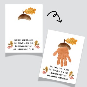 Acorn Handprint With Poem, Fall Handprint Craft, Fall/autumn Art ...