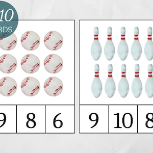 Sports Count and Clip Cards 1-10, Montessori Activity, Summer Math ...