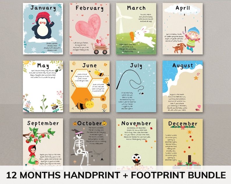 Memory Handprint/footprint Book With Poems - Etsy