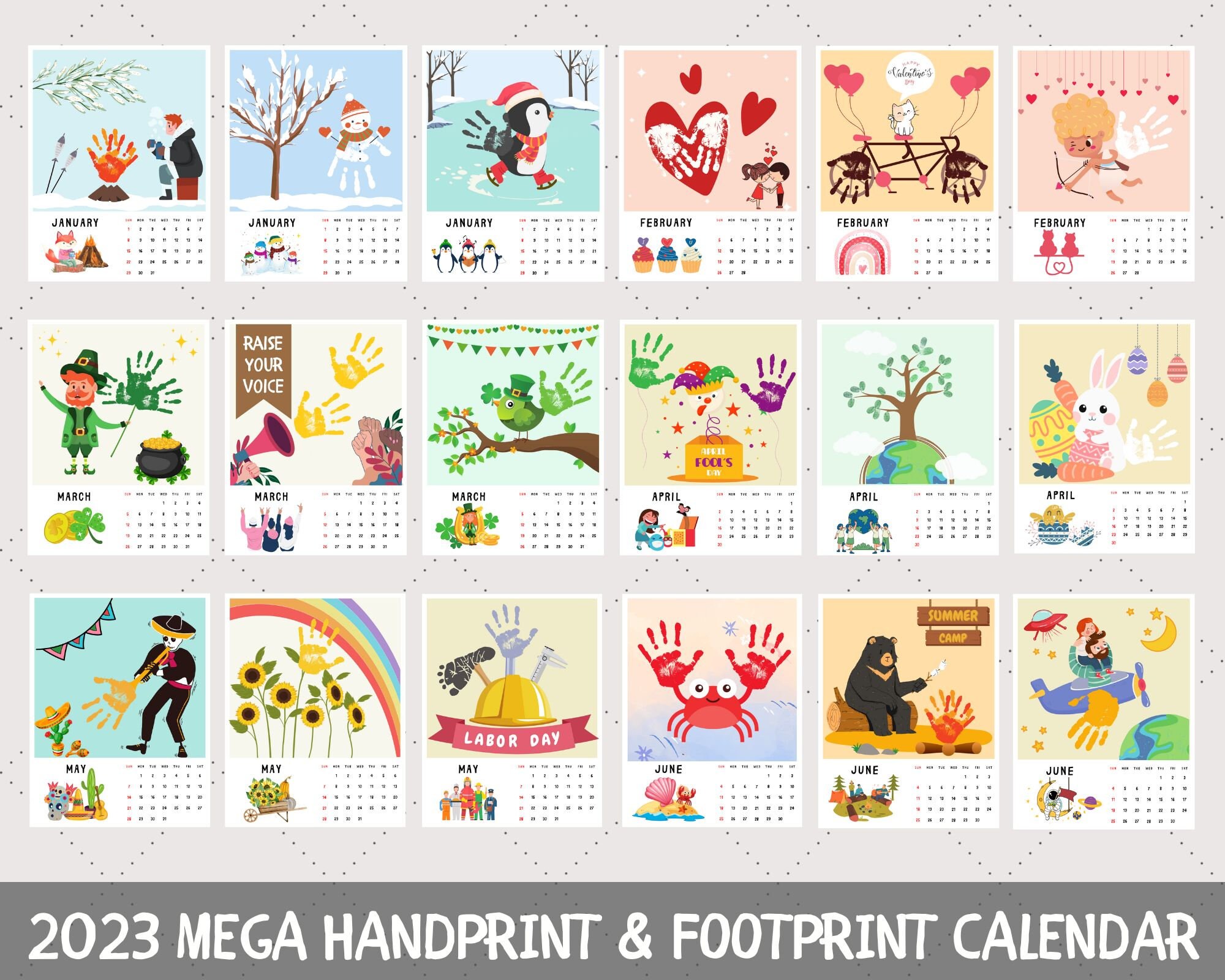 2023 Handprint/footprint Bundle 2023 Mega Handprint/footprint - Etsy