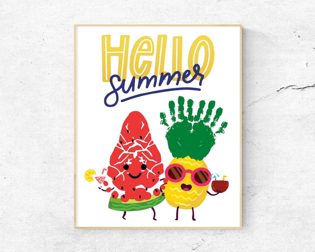 Summer Handprint/footprint Art, Summer Printable Craft for Kid, Summer ...