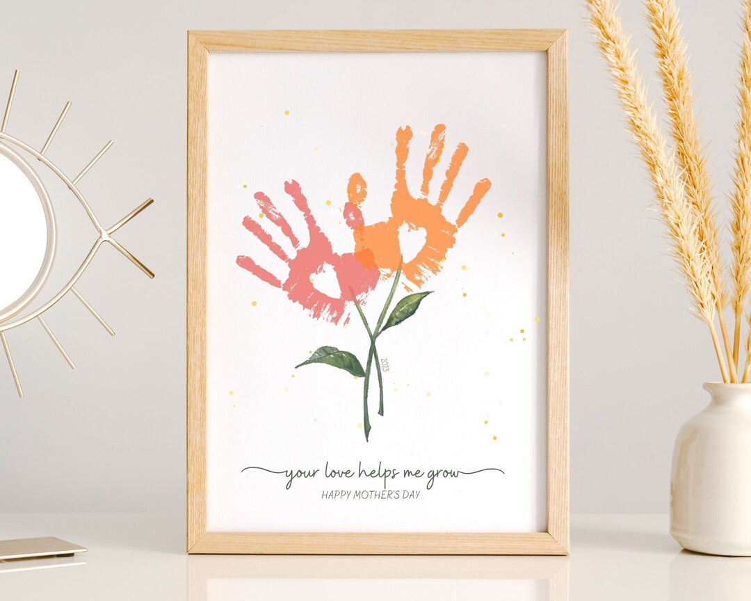 Mothers Day Handprint Craft, Flowers Handprint, Hand Art Craft, Mom's ...