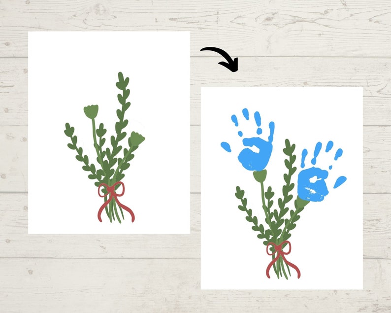 Printable Flower Handprint Craft Bundle, Handprint Craft for Mom ...