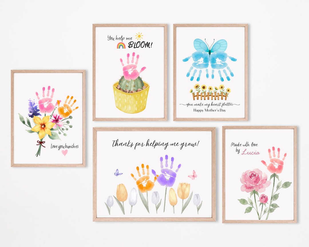 Flower Handprint Craft Bundle, Mothers Day Craft, Handprint Craft for ...