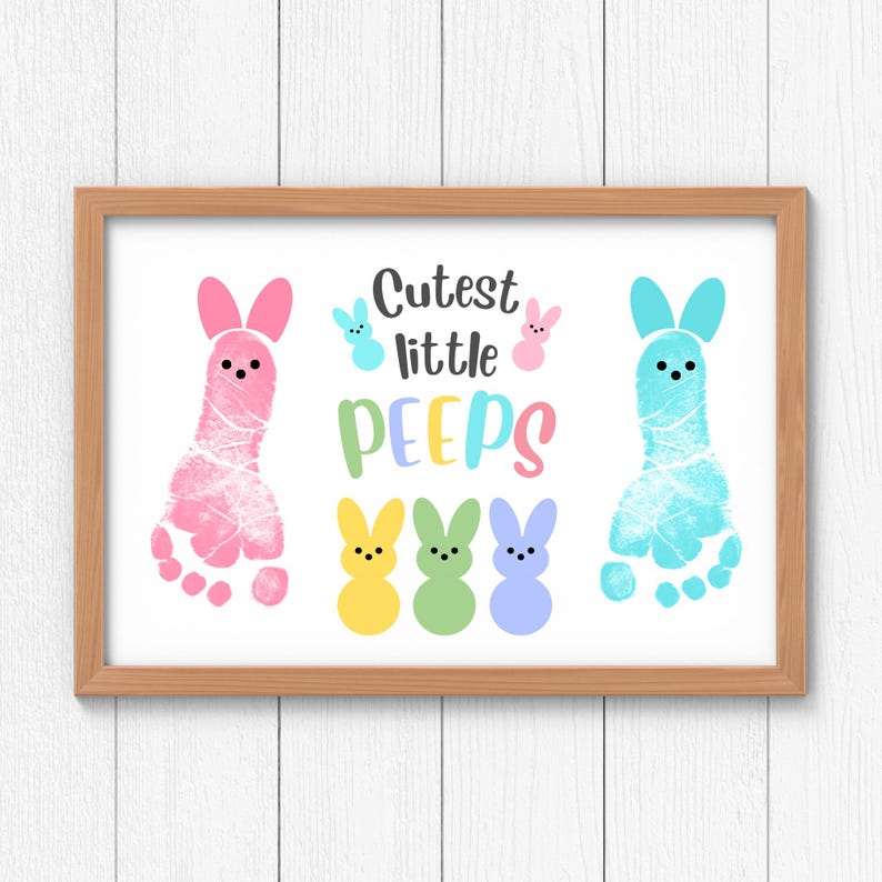Cutest Little Peeps Easter Craft, Easter Bunny Footprint Craft, Peeps ...