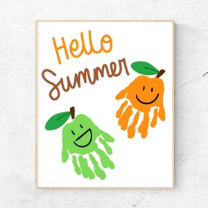 Hello Summer Handprint Art, Summer Printable Craft for Kid, Summer ...