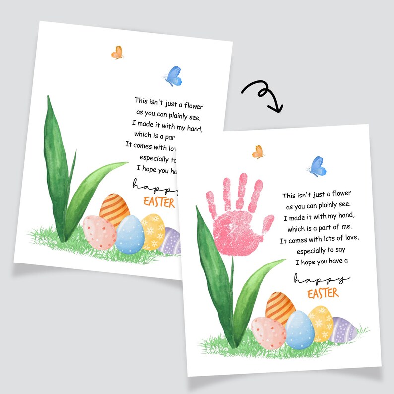 Easter Flower Poem Handprint Craft, Easter Handprint Craft, Baby ...