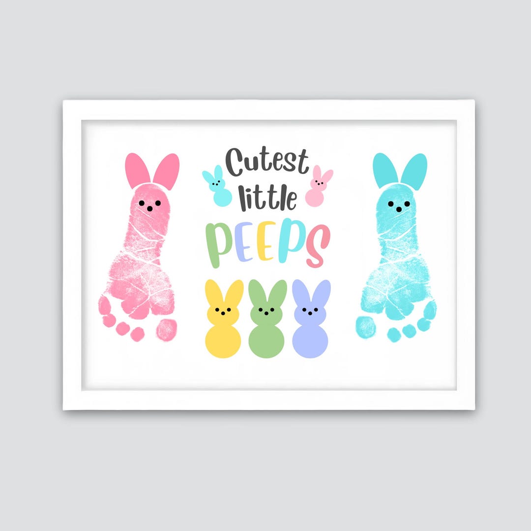 Cutest Little Peeps Easter Craft, Easter Bunny Footprint Craft, Peeps ...