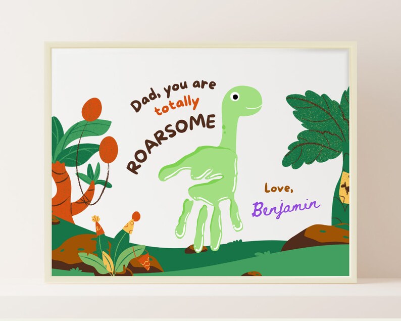Dad You Are Totally ROARSOME, Father's Day Handprint Craft, Happy ...