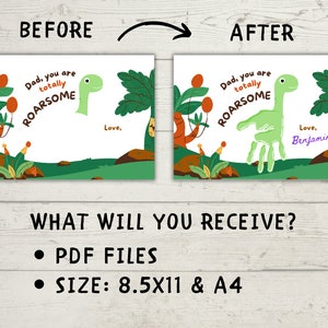 Dad You Are Totally ROARSOME, Father's Day Handprint Craft, Happy ...