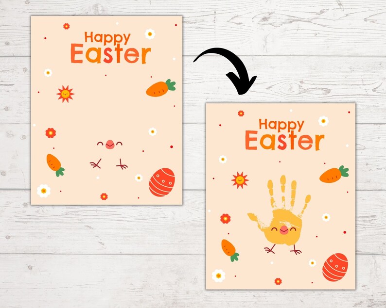 Easter Handprint Footprint Art Craft Bundle, Easter Bunny Chick Craft ...