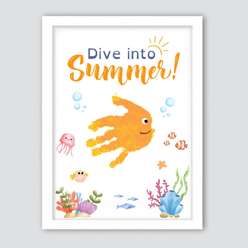 Dive Into Summer Choice Handprint Craft Bundle, Printable Summer ...