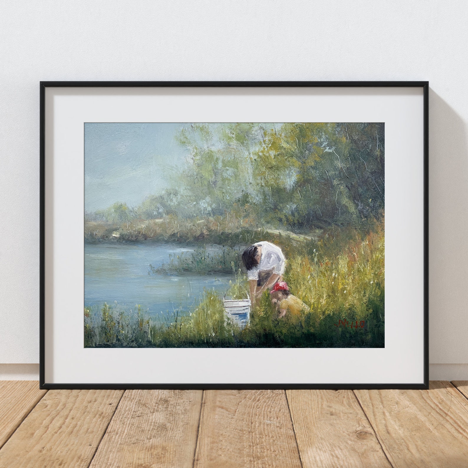 Boys in Nature Painting, Romantic Figure Art, Wall Art, Home Decor and ...